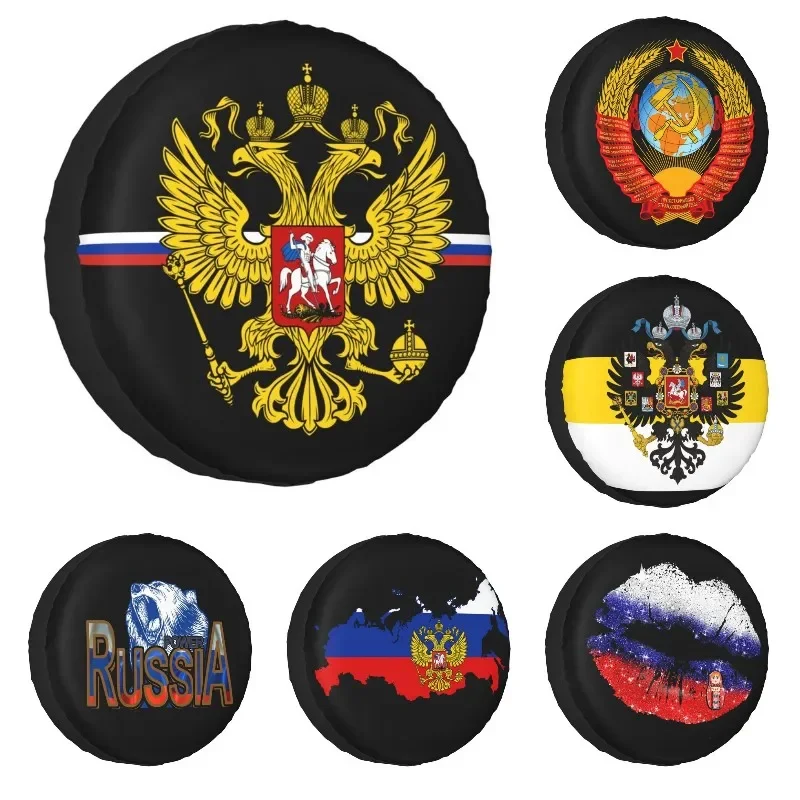 Escudo de armas de cubierta de neumático ruso 4WD 4x4 remolque bandera ...