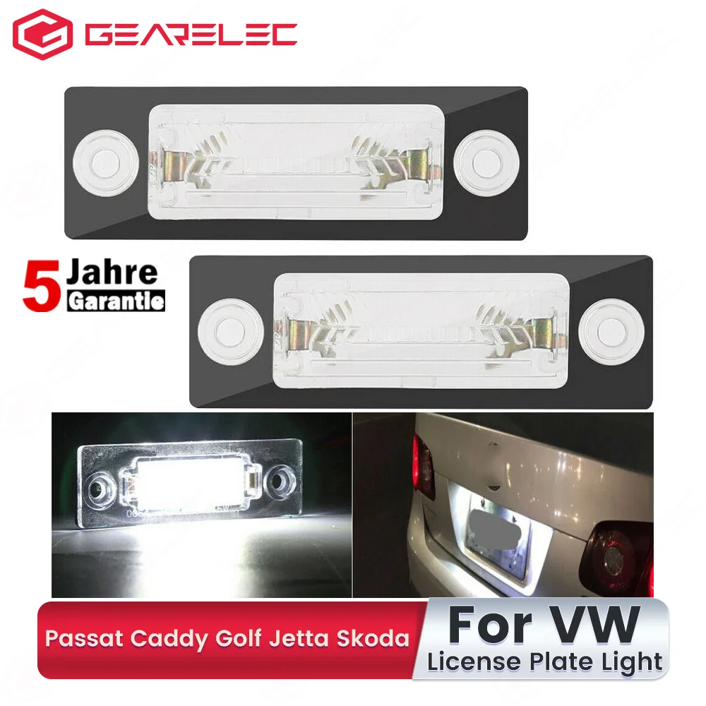 2pcs Halogen Number License Plate Light Lamp For VW Passat B5 B6 Caddy ...
