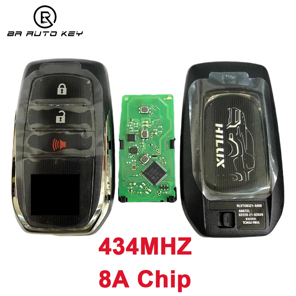 Original 3/4 Button Smart Remote Car Key for Toyota Fortuner SW4 Hilux ...