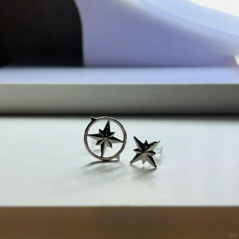 Fashion-Simple-Compass-Stud-Earrings-for-Men-Women-Unisex-Asymmetric-Earrings-Party-Jewelry ...