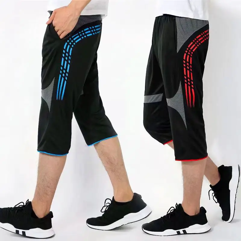 Men-Football-Soccer-Training-3-4-Sport-Pants-Elasticity-Legging-Running ...