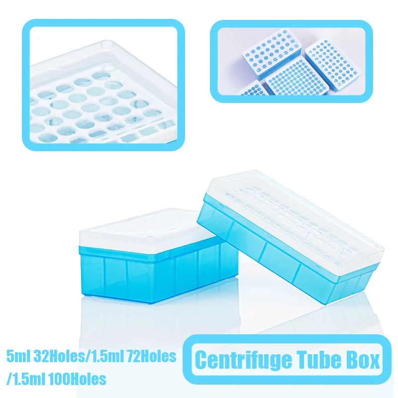 32/72/100Holes 1.5/5ML Centrifuge Tube Box Test Organizer Supplies ...
