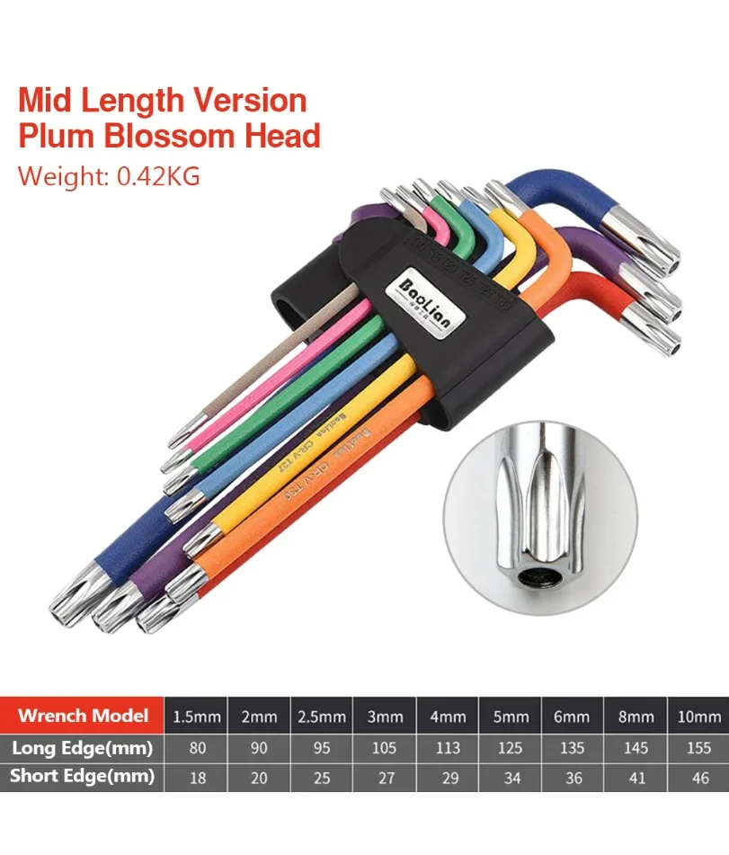 Allen Key Sets 9 PCS Hexagon Spanner Colorful Universal Hex Wrench ...