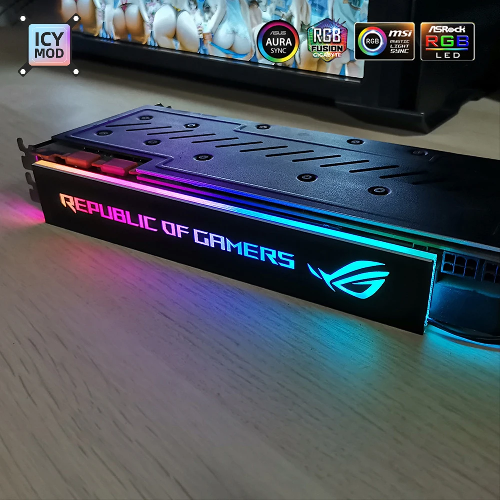 A-rgb Vga Decoration Video Card Cover Customize Rgb Gpu Side Panel ...