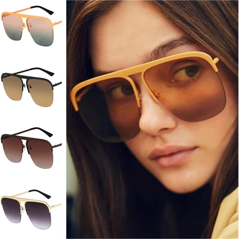 Fashion-Sunglasses-Unisex-Semi-Rimless-Sun-Glasses-Anti-UV-Spectacles ...