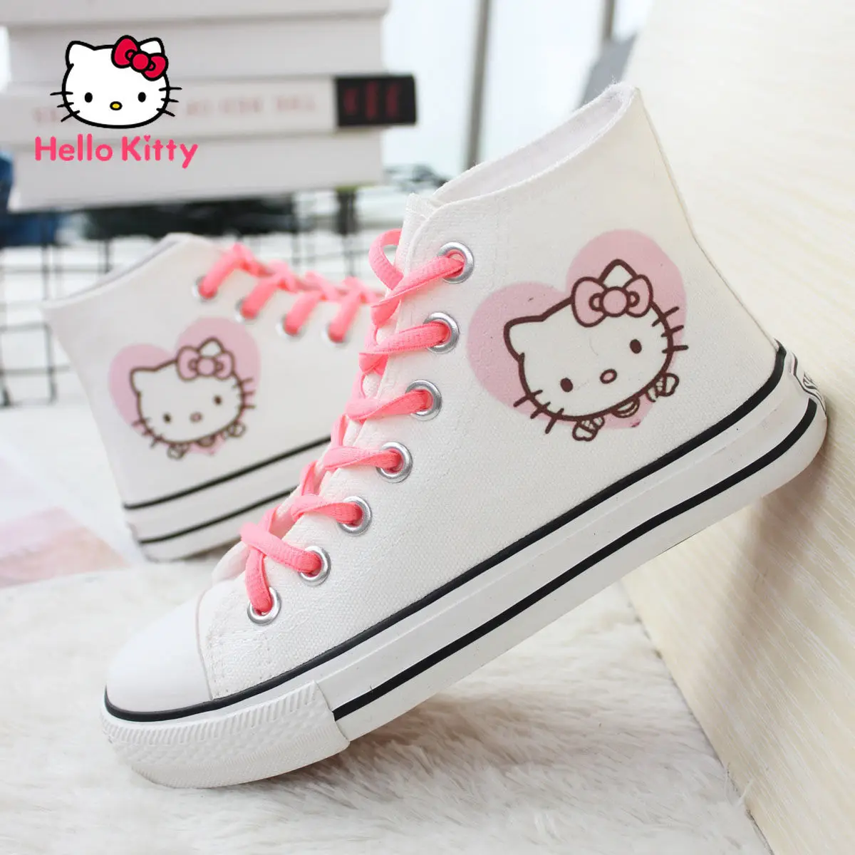 Hello-Kitty-High-Top-Single-Shoes-Cartoon-Cute-Trend-Men-s-Shoes-Women ...