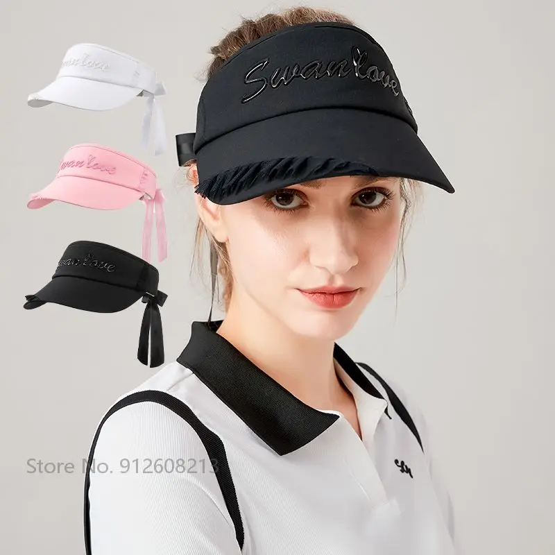 SG-Women-Adjustable-Sunscreen-Golf-Peaked-Hat-Lace-Bowknot-Golf-Empty ...