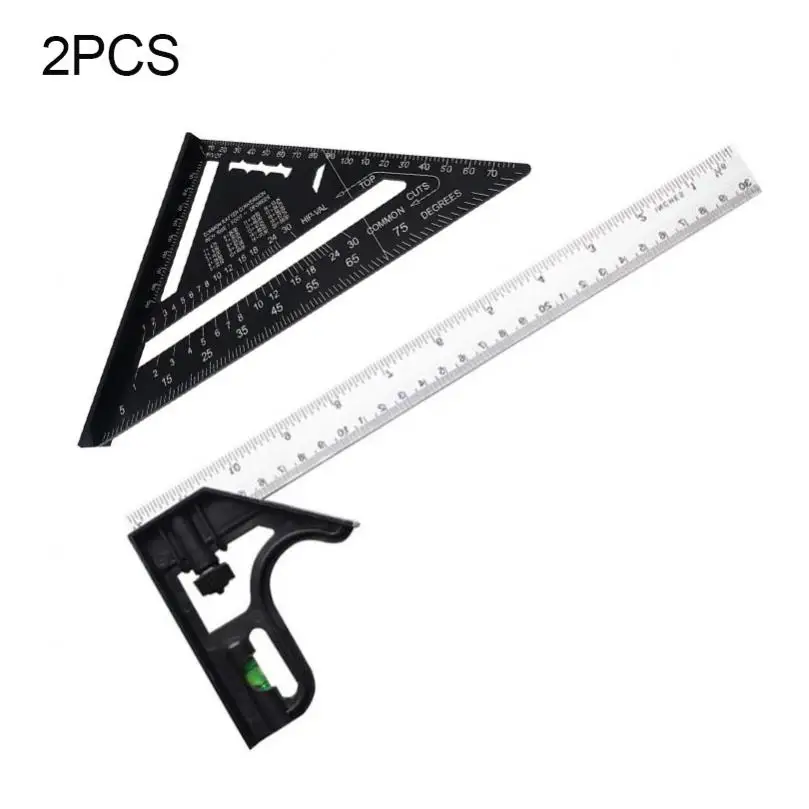 1 or 2pcs/set Alloy +ABS Adjustable Protractor Square and Triangle ...