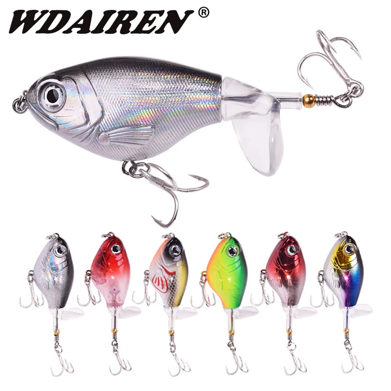 Señuelo de Pesca Topwater, 1 piezas, con hélice suave, cola giratoria ...