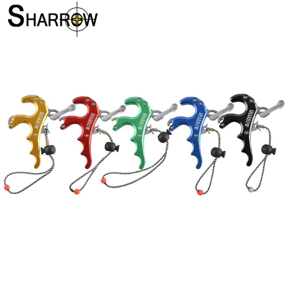 4-Finger-Bow-Release-Aids-Aluminum-Alloy-Thumb-Trigger-Grip-High ...