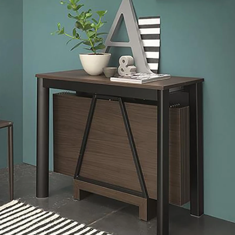 Solid-wood-pull-out-dining-table-with-telescopic-deformation-foldable ...