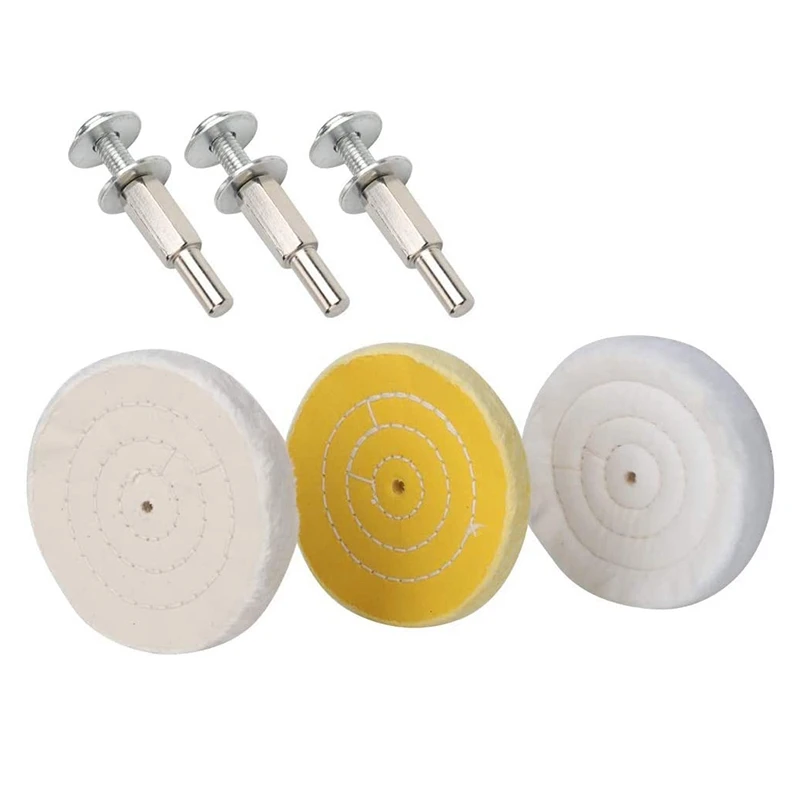 3Pcs-Buffing-Polishing-Wheel-1-4-Inch-Arbor-Hole-For-Bench-Grinder ...