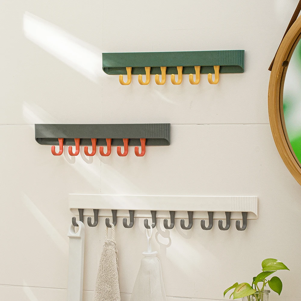 Wall-mounted-Doorside-Hook-Sliding-Rail-No-drill-Kitchen-And-Bathroom ...