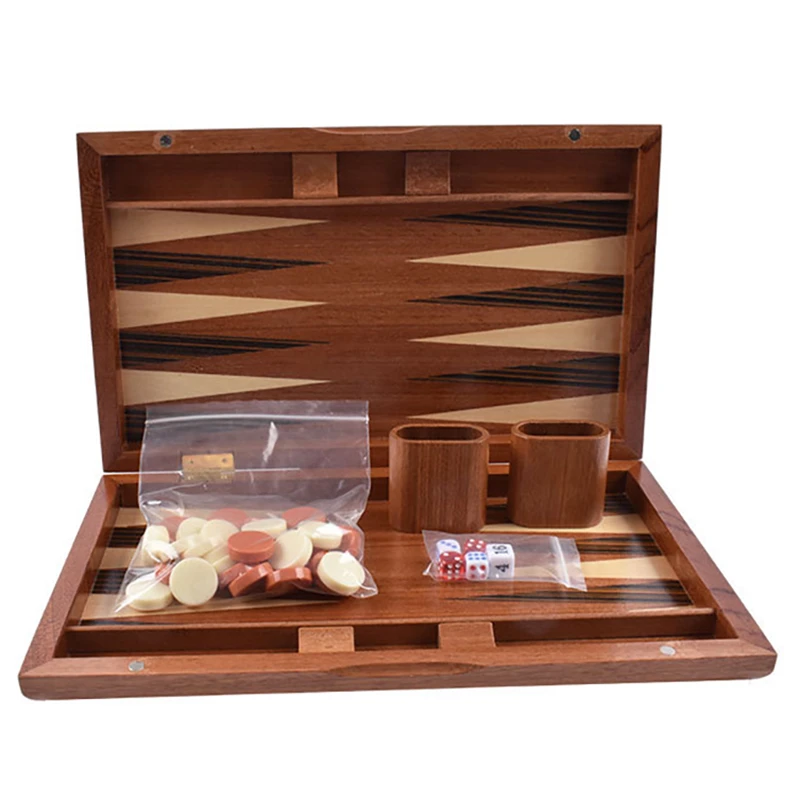 11-19 Inch Wooden Backgammon Luxury Chess Set Foldable Large Backgammon ...