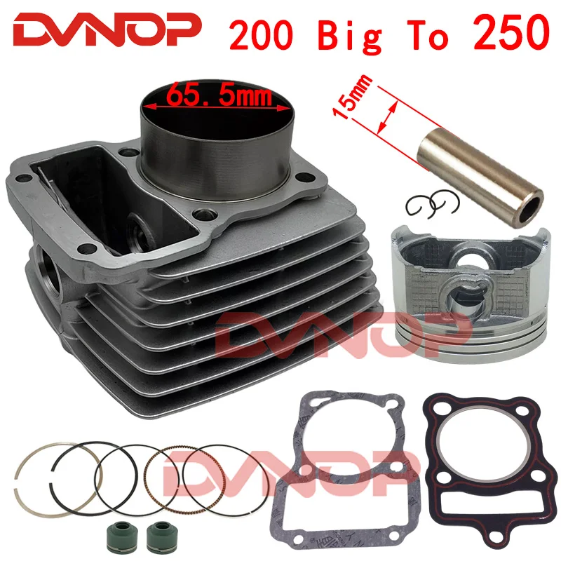 65.5mm Big Bore Motorcycle Cylinder Kit For For Cg196 Cg200 Zj200 Cg Zj ...