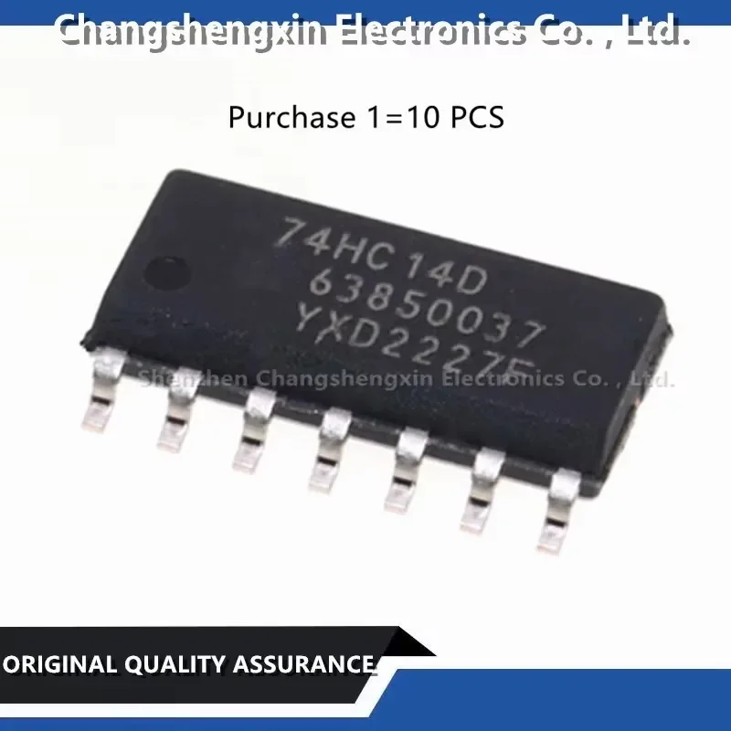 10PCS 74HC14D new original chip SOIC-14 hexagonal inverted Schmitt ...