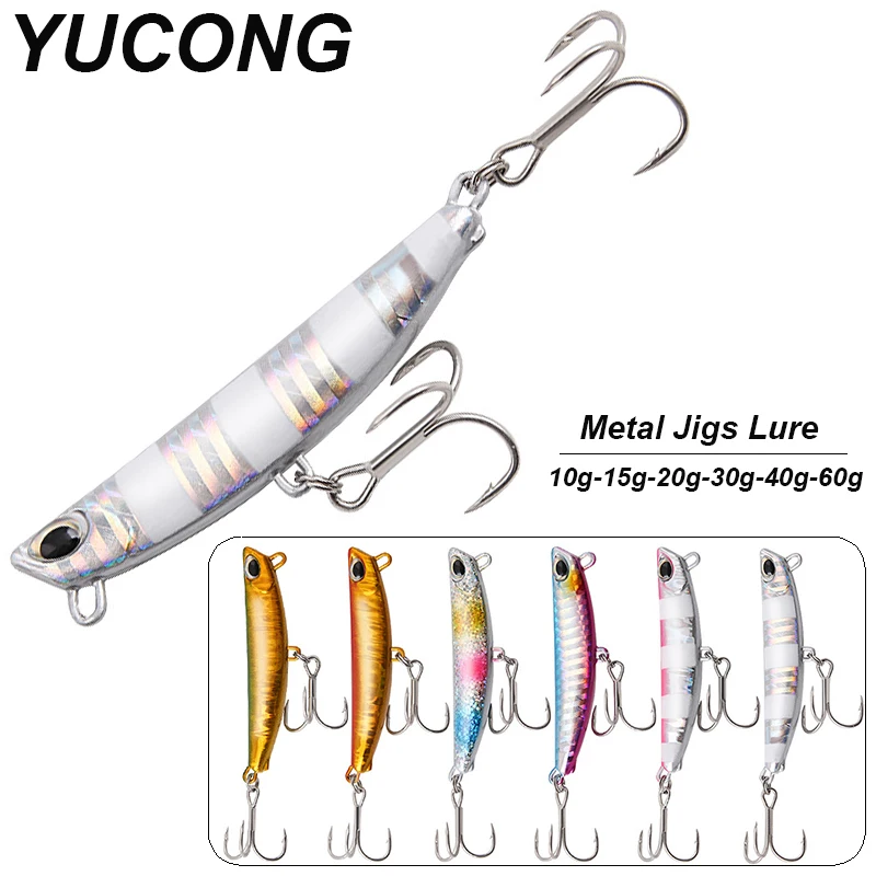 YUCONG-1PX-Metal-Jigs-Spinning-Lure-10g-60g-Sea-Fishing-Bait-Trolling ...