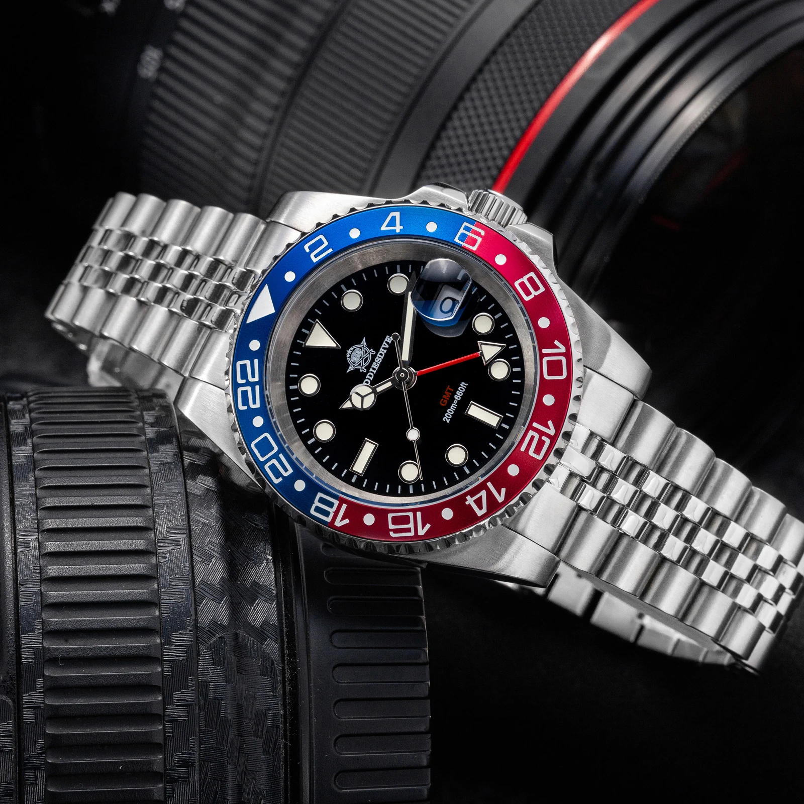 ADDIESDIVE Hot Sale AD2050 GMT Quartz Watch For Men Stainless Steel ...