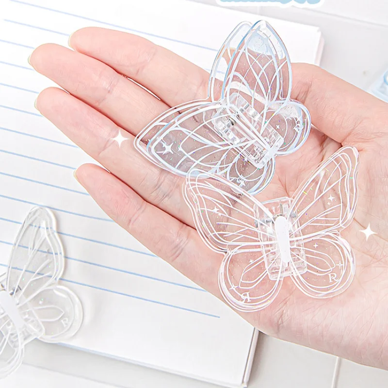 Acrylic-Butterfly-Paper-Clip-Transparent-Memo-Note-Ticket-Holder-Clamp ...