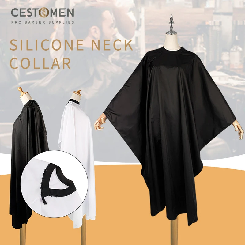 High Quality Silicone Neck Cape Polyester Salon Barber Hair Cut Wrap ...