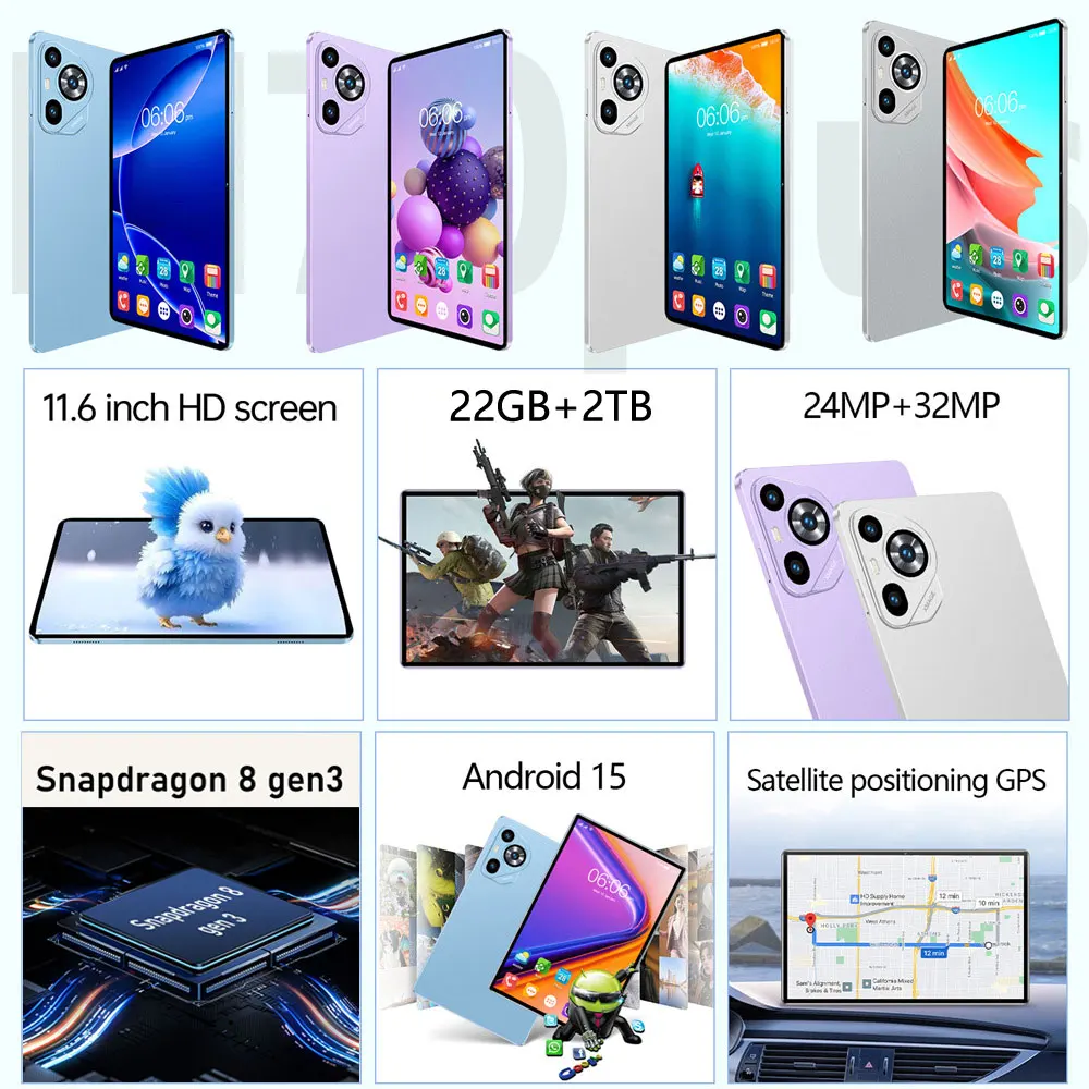 2025升级版原装iPad 7S Pro平板电脑 22GB+2TB 11.6英寸：Gearbest