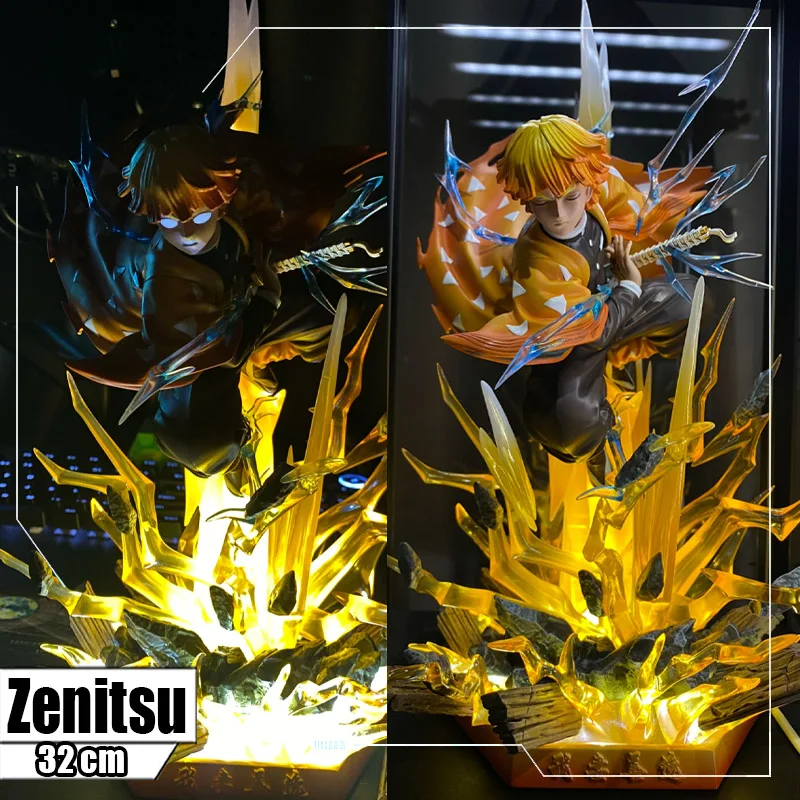 Demon Slayer Anime Action Figures Agatsuma Zenitsu GK Statue Scene ...