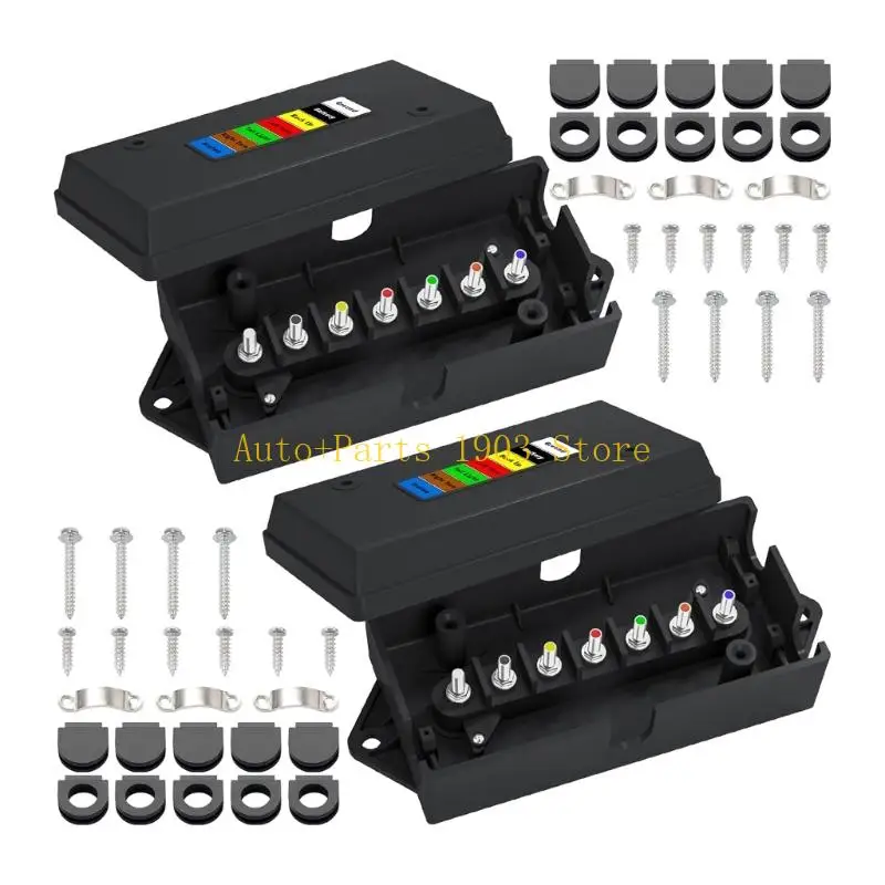 E21C 7 Terminal Trailer Wiring Connection Box Waterproof ABS Junction ...