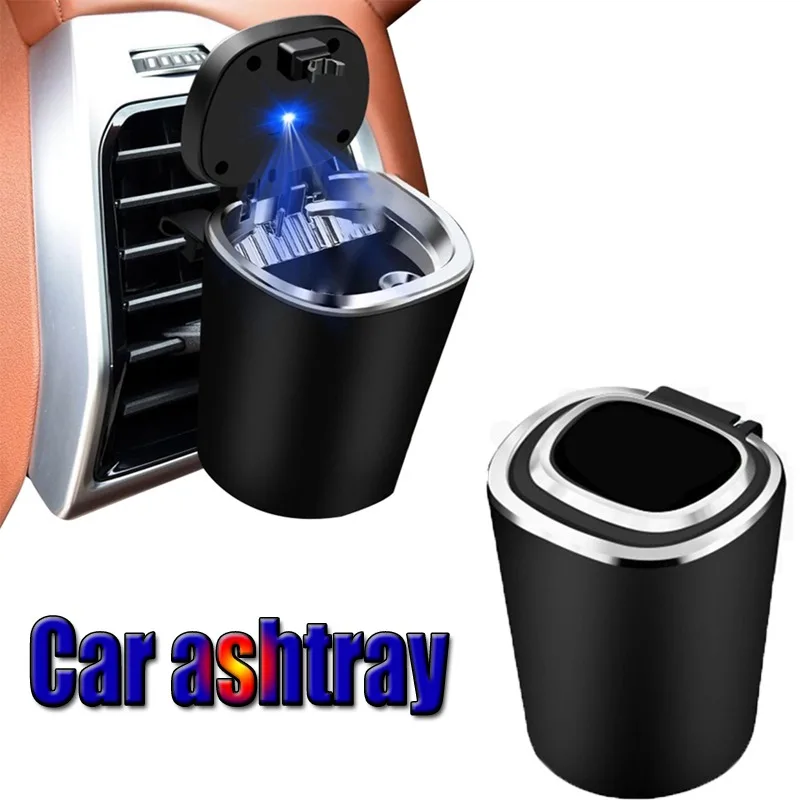 Car-Ashtray-Cup-Portable-One-button-Open-Lid-LED-Light-Ash-Holder ...
