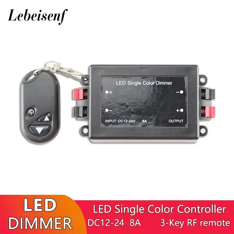 LED Monochrome Light Low Voltage Dimmer Controller 12V 24V 8A with RF ...