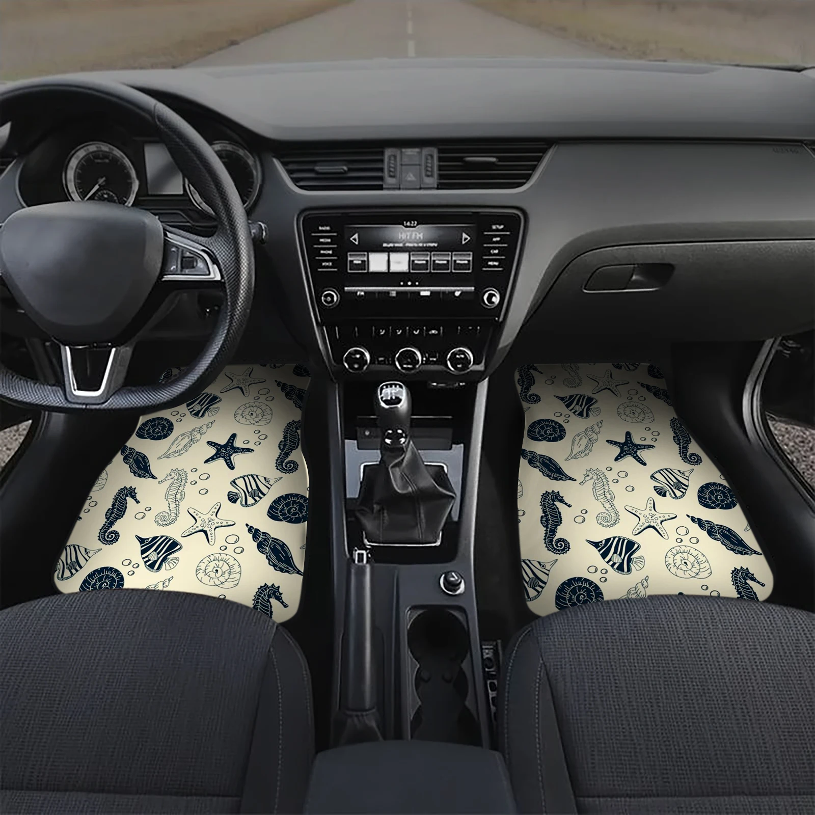 4PCS-Seabed-Animals-Cartoon-Pattern-Car-Floor-Mats-Universal-Waterproof ...