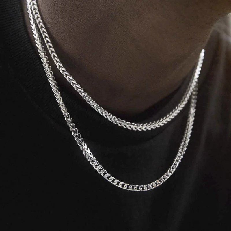 Franco Chain Necklace for Men Boys,3mm Thick Stainless Steel Necklace ...