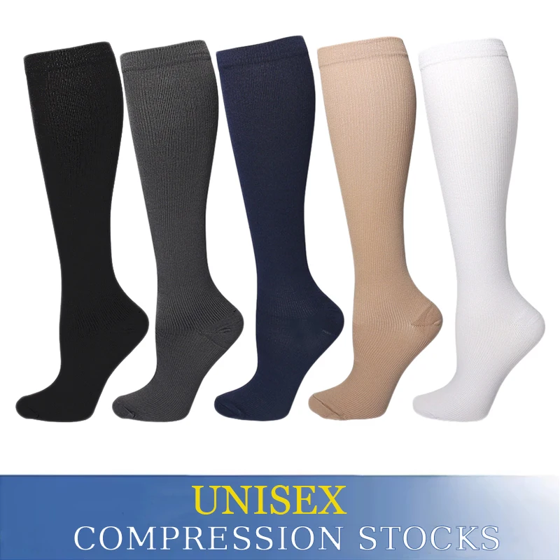2Pairs Unisex Compression Socks Leg Relief Pain Knee Medical High ...