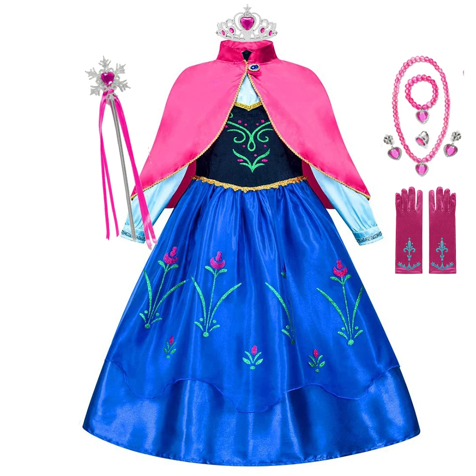Disfraz de princesa Anna de Disney para niña, vestido de coronación ...