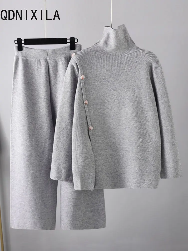 Conjunto de dos piezas para mujer, Jersey de punto cálido, pantalones ...