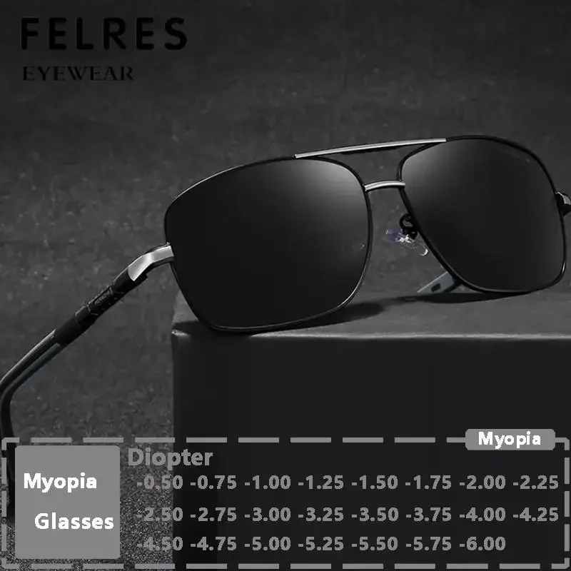 Metal-Frame-Fashion-Tinted-Myopia-Nearsighted-Glasses-Men-Square ...