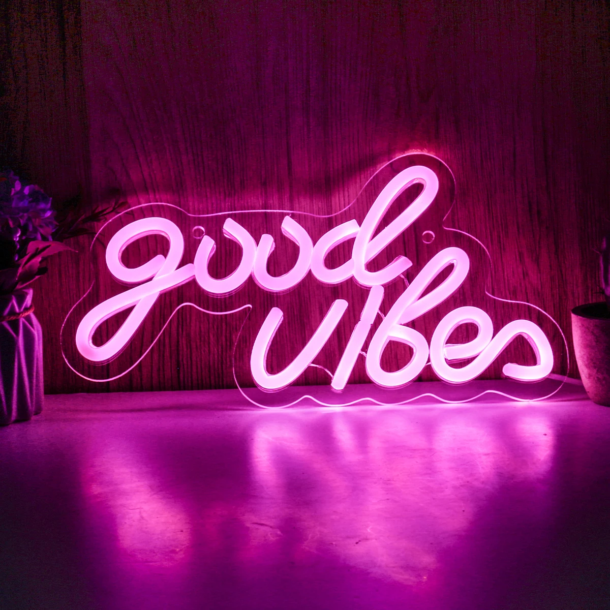 Chi-buy-LED-Neon-Good-vibes-USB-Powered-Neon-Signs-Night-Light-3D-Wall ...
