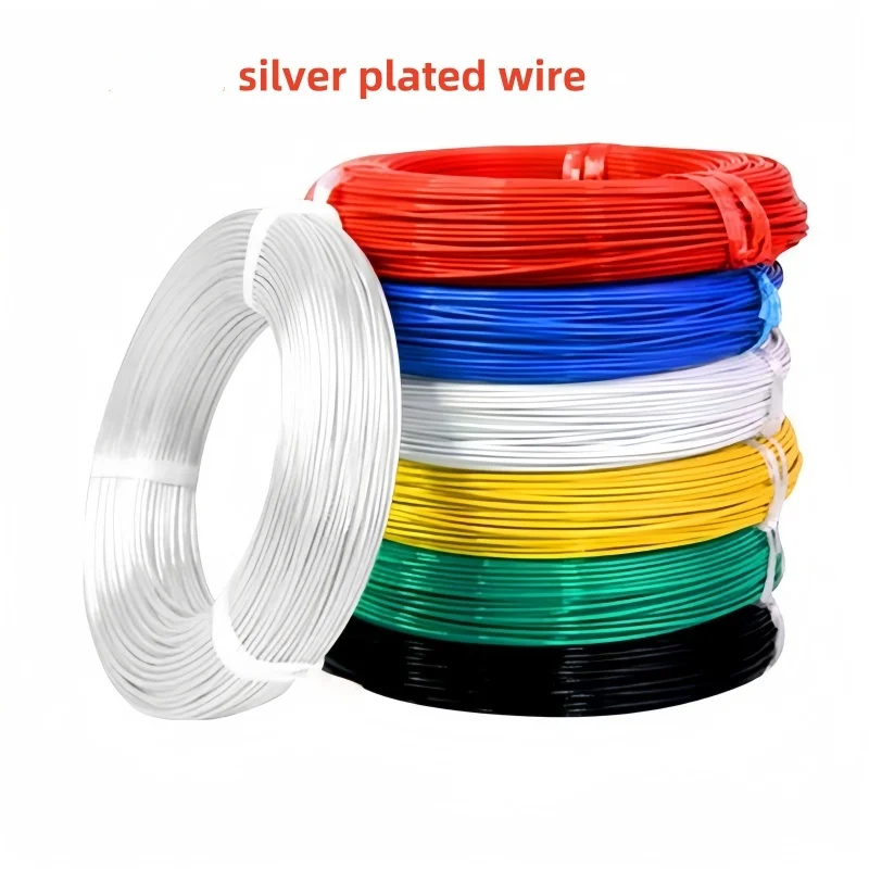 5/10m PTFE silver plated wire high temperature resistance 20 18 17 15 ...
