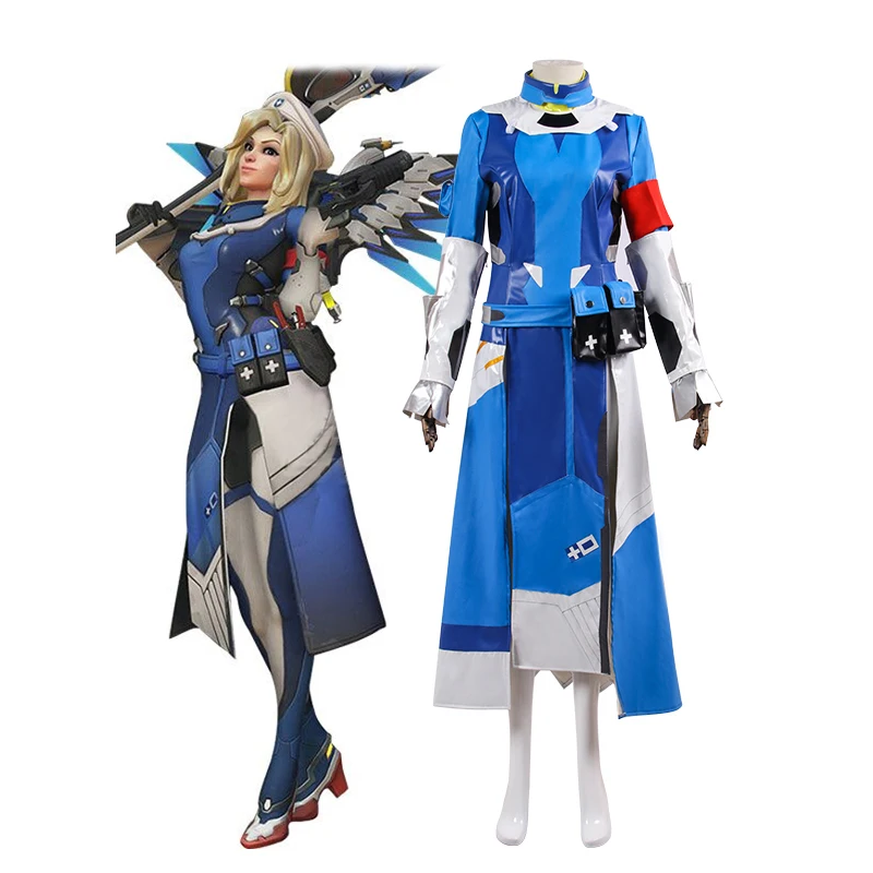 Overwatch-Disfraz-de-Mercy-Angela-Ziegler-traje-azul-de-combate-para ...