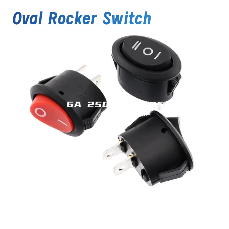 10Pcs-Lot-6a-Oval-Rocker-Switch-Black-Without-Light-2-3-Feet-Electric ...