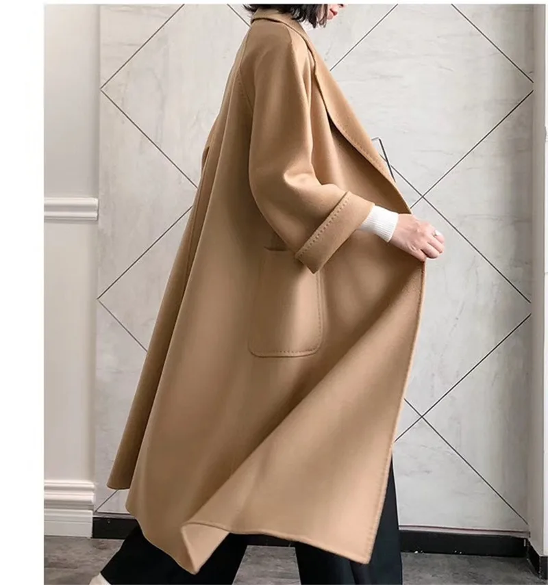 2024-Korean-Women-Handmade-Corrugated-Water-Ripples-Coat-Double-sided ...