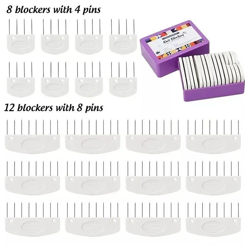 Knit Blockers Set 20Pcs Stainless Steel Knitting Blocking Combs And Pin ...