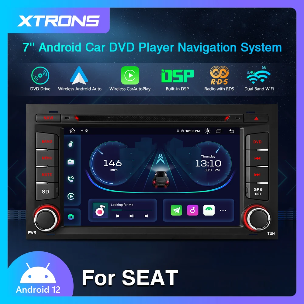 XTRONS 7" Android 12 Car Radio for Seat Leon 2013 2018 Multimedia DVD ...