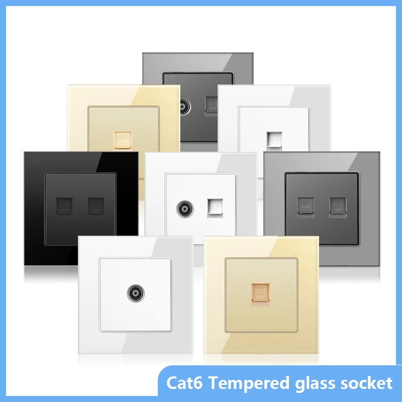 Cat6 Rj45 Wall Socket Network Socket With TV Wall Data Double Socket ...