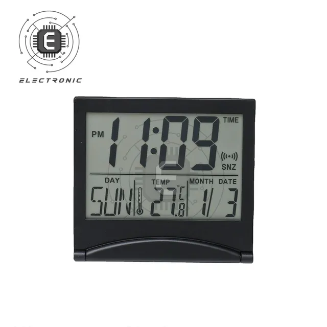 Small Lcd Digital Alarm Clock Travel Calendar Temperature Clock Desktop ...