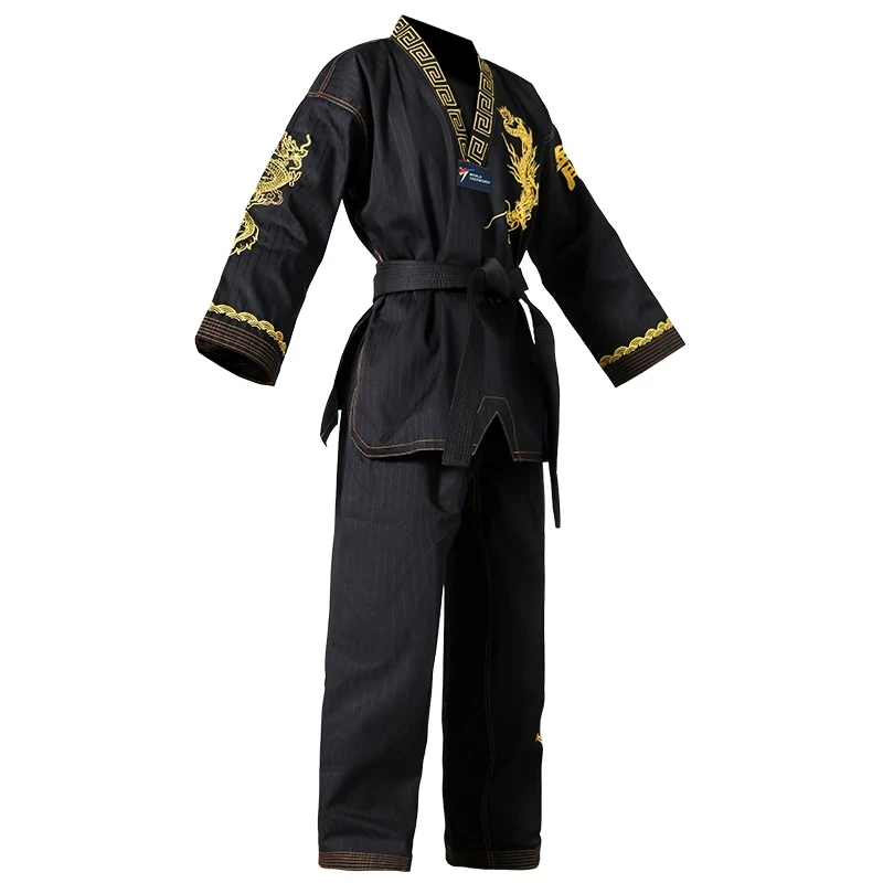 High Quality Taekwondo Uniform Black WT Dobok Tae Kwon Do MMA Martial ...