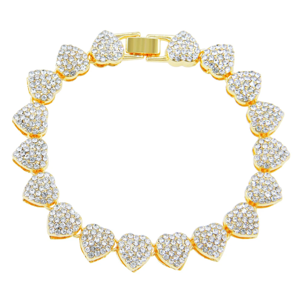 GD Fashion Street Rock Rap Jewelry Hip Hop Gold Plated Bling Rhinestone ...