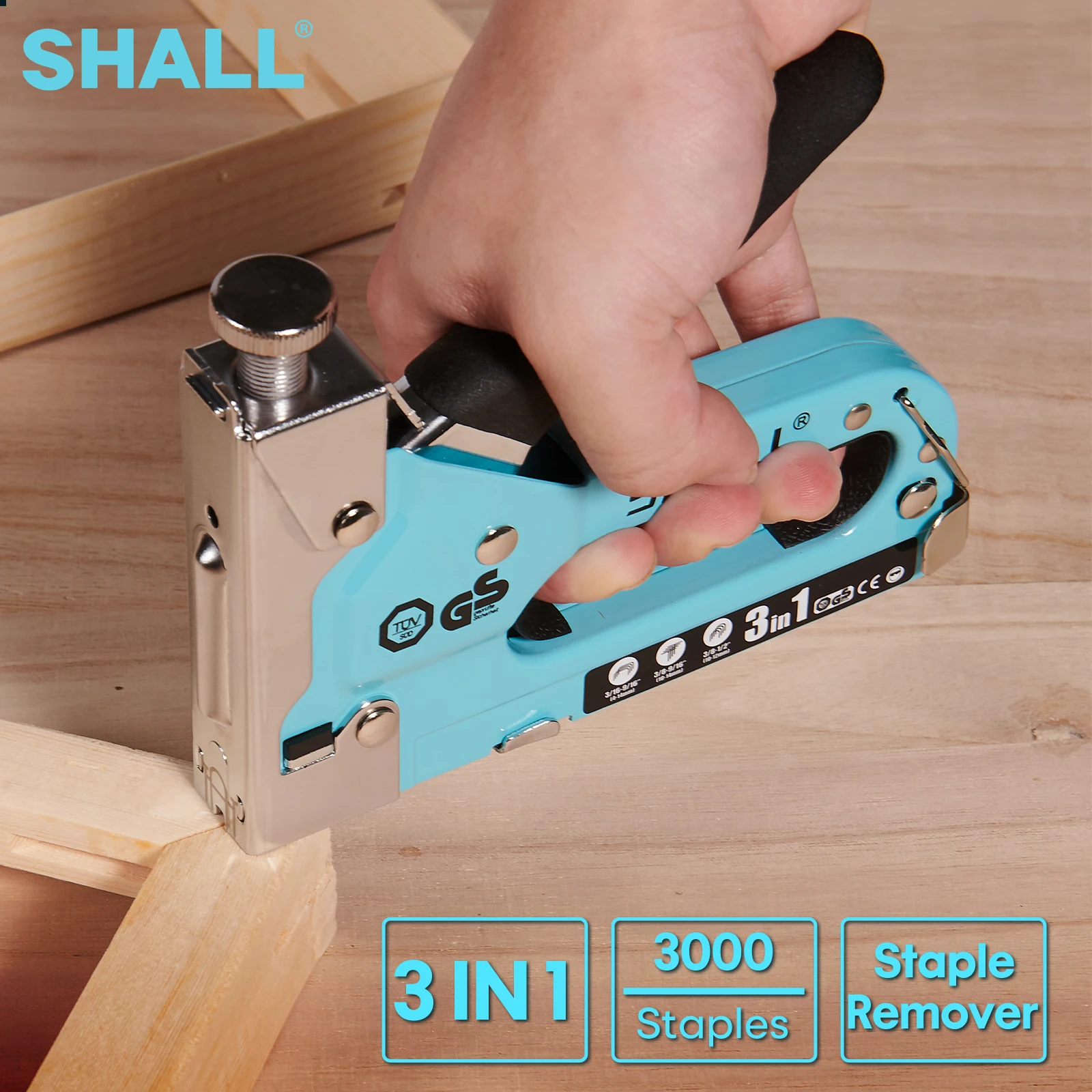 SHALL 3 in 1 Stapler Furniture Heavy Duty Staple Gun Construction ...