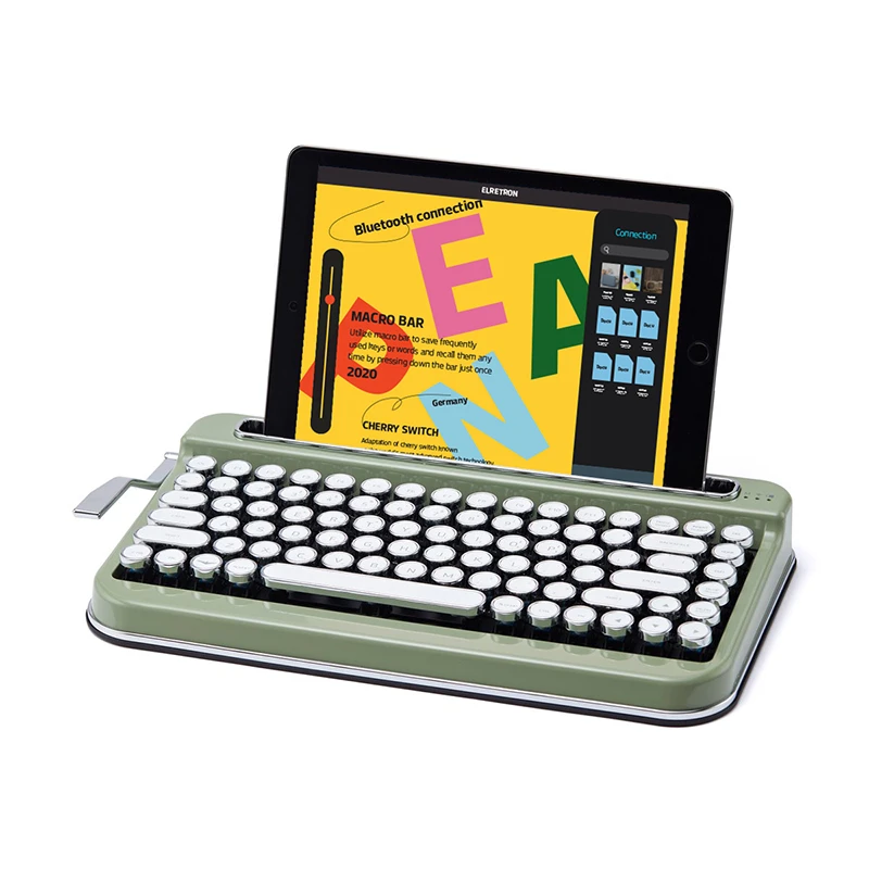 Penna Retro Style Bluetooth Mechanical Keyboard Olive Green 85key ...