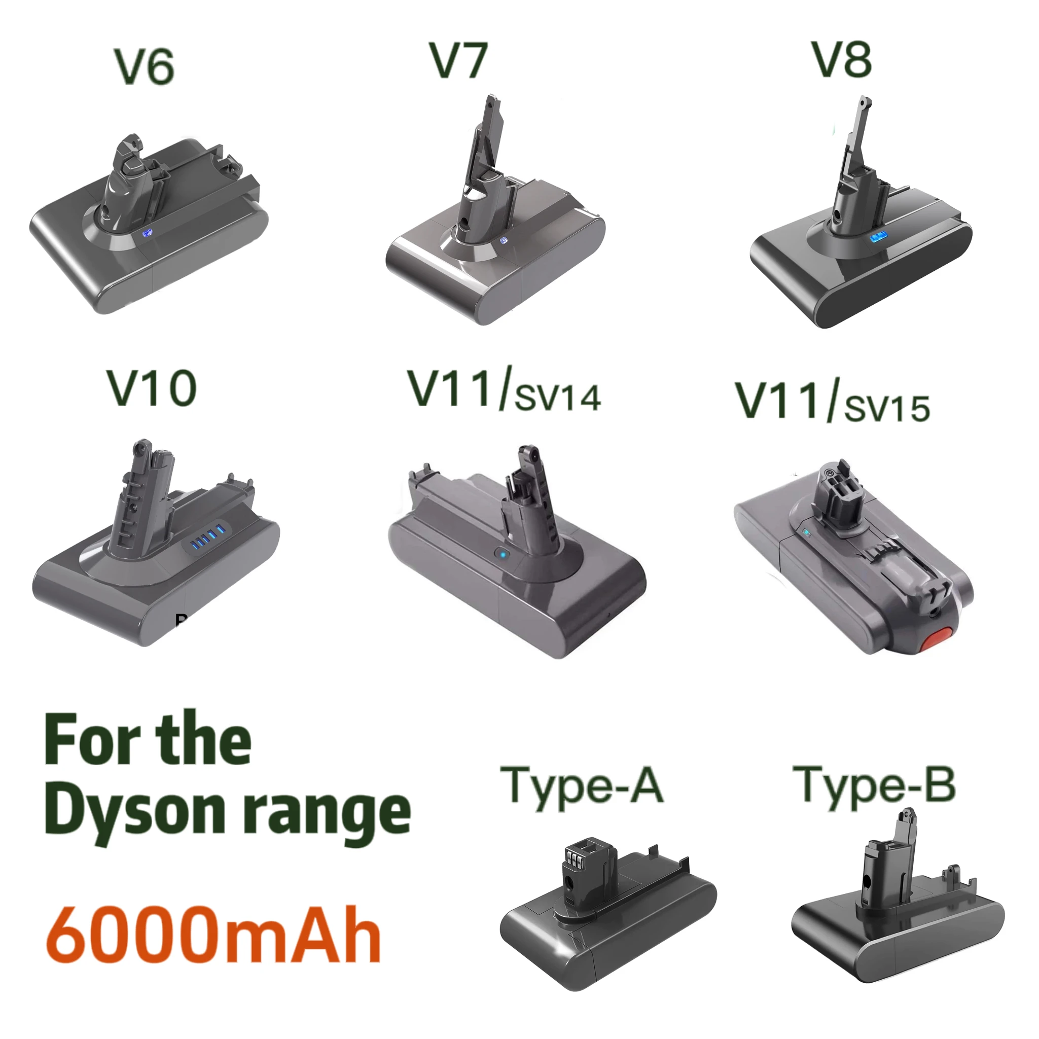 6000mAh-Spare-Battery-for-Dyson-Vacuum-Cleaner-Battery-V6-V7-V8-V10-V11 ...