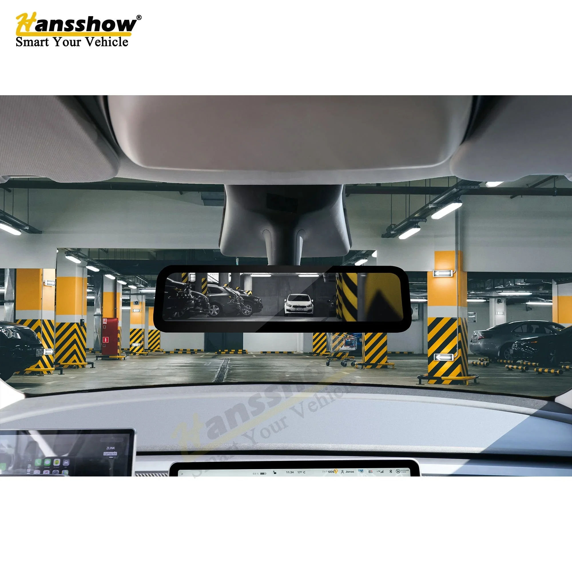 Hansshow-Model-3-Y-Streaming-Media-Rearview-Mirror-Car-Anti-Glare-Auto ...
